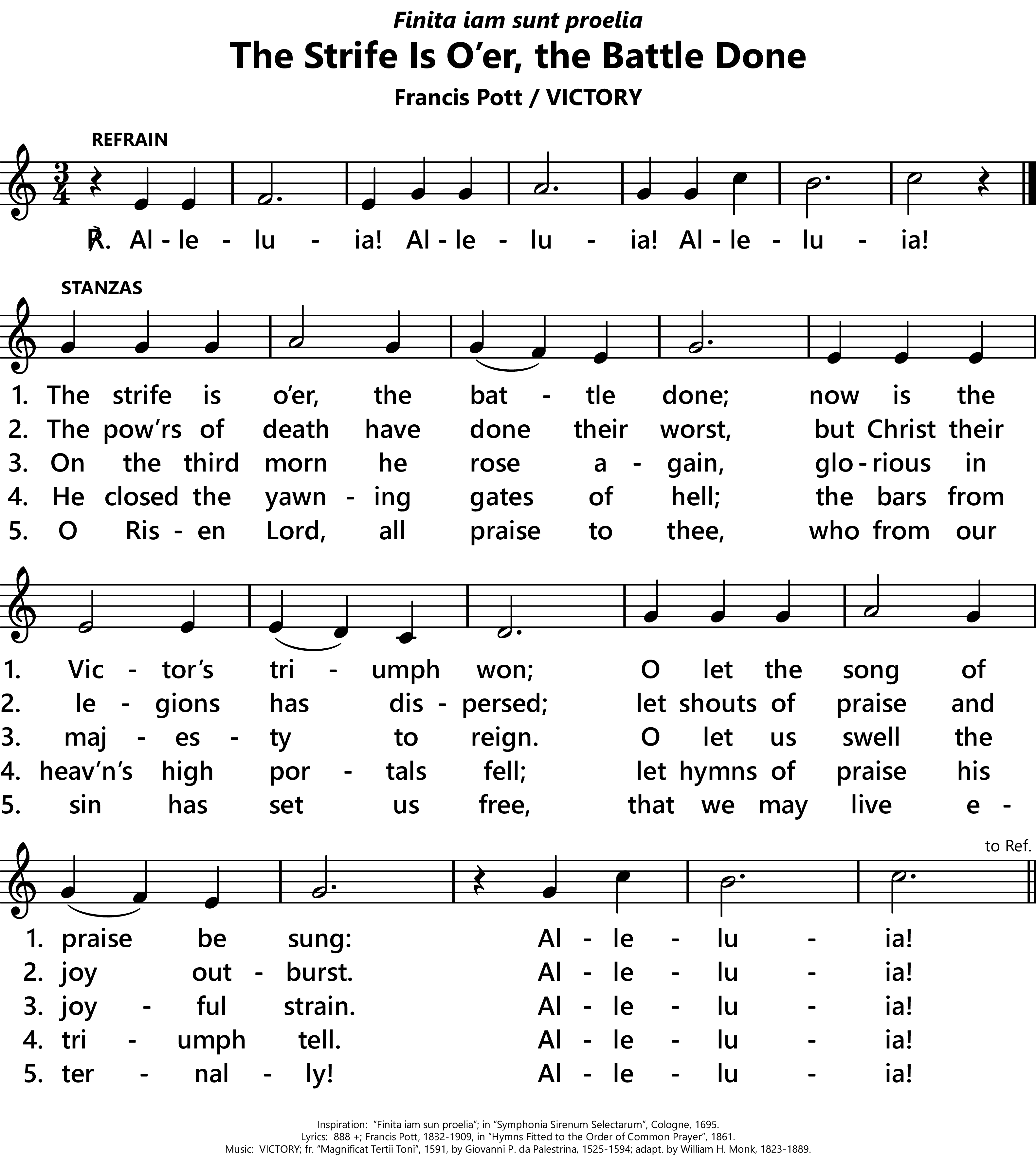 Finita iam sunt proelia: The Strife Is Over, the Battle Done [Francis Pott]